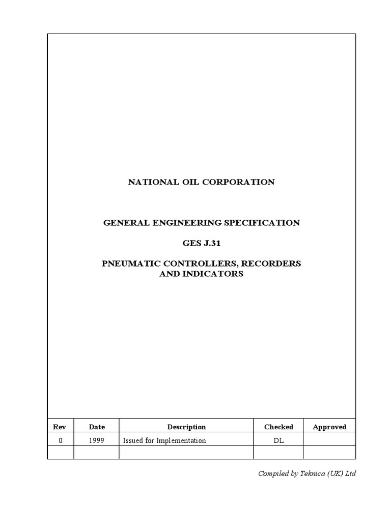 National Oil Corporation: Rev Date Description Checked Approved | PDF ...