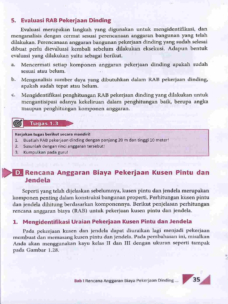 RAB Pekerjaan Kusen Pintu Dan Jendela | PDF