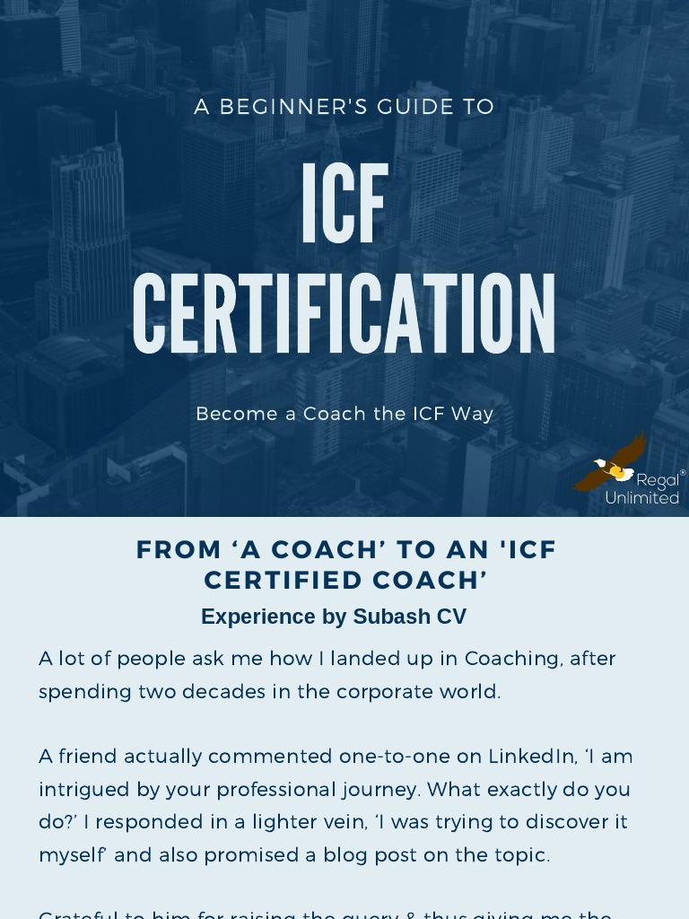 Beginner's Guide To ICF Certification Program - Regal Unlimited | PDF | Credential