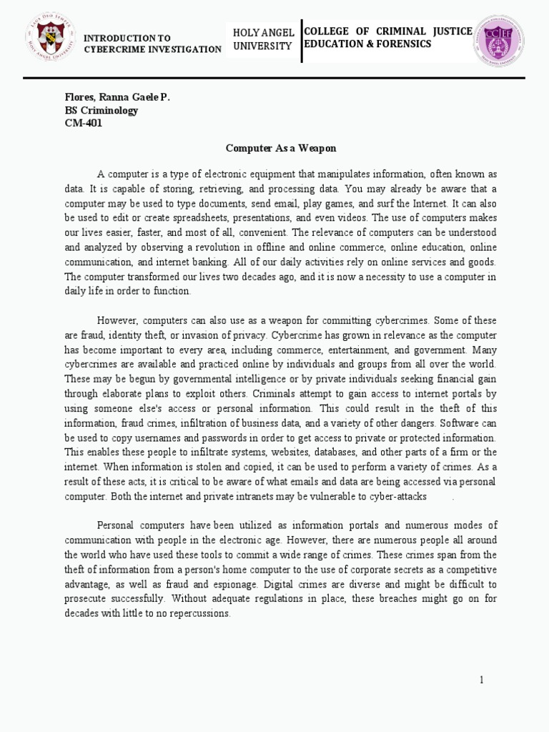 Computer As A Weapon - CINTCYBER | PDF | Cybercrime | Internet