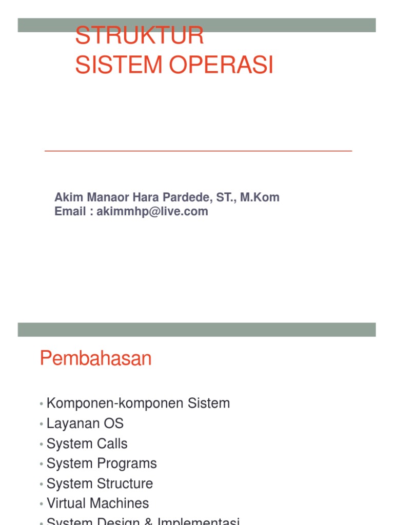 03-Struktur Sistem Operasi | PDF