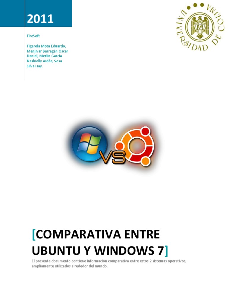 Comparación Ubuntu Vs Windows | PDF | Windows 7 | Ubuntu (sistema ...