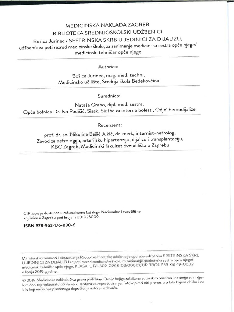 Sestrinska SKRB U Jedinici Za Dijalizu 1 Na 1 | PDF