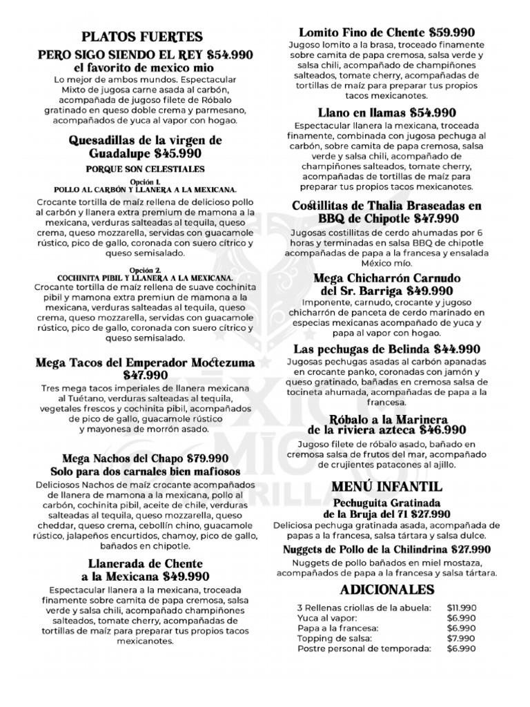 Menu Mexico Mio | PDF