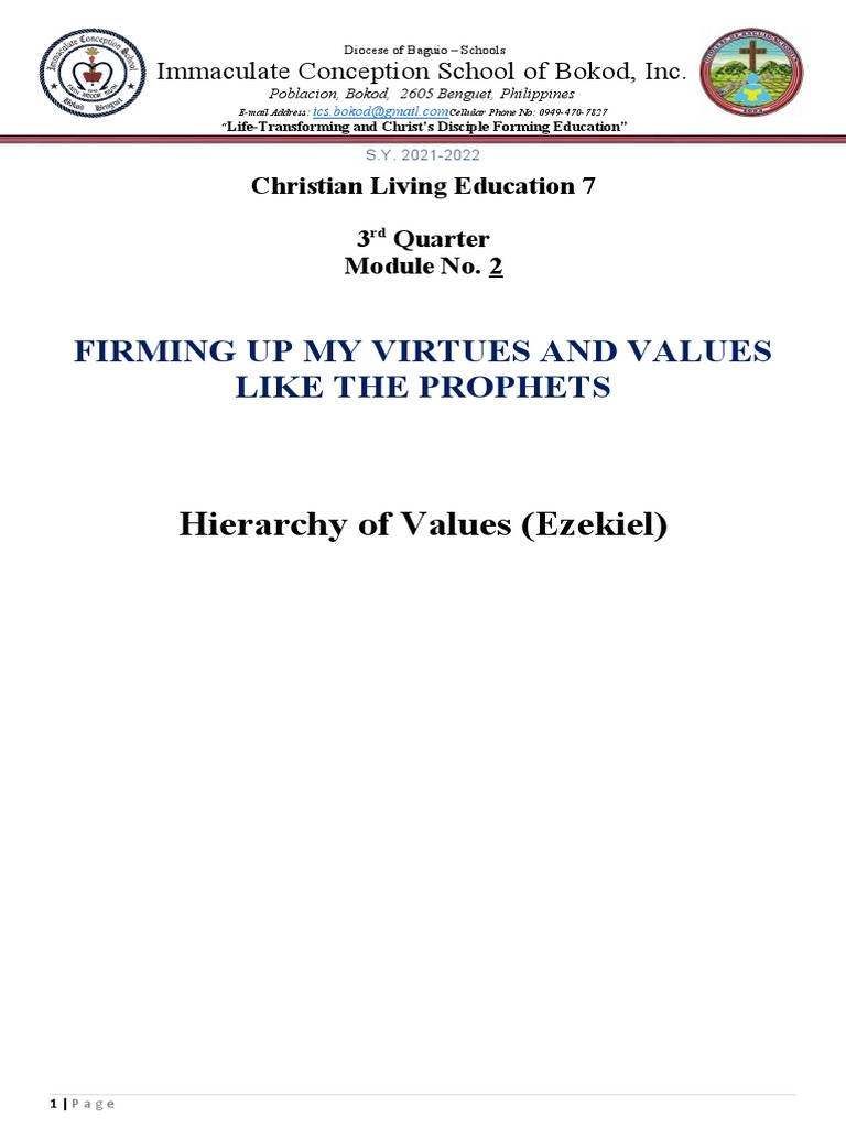 Hierarchy of Values (Ezekiel) : Firming Up My Virtues and Values Like ...