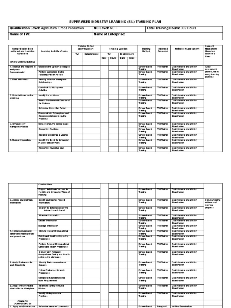 TRAINING PLAN Acp1 | PDF | Occupational Safety And Health | Safety