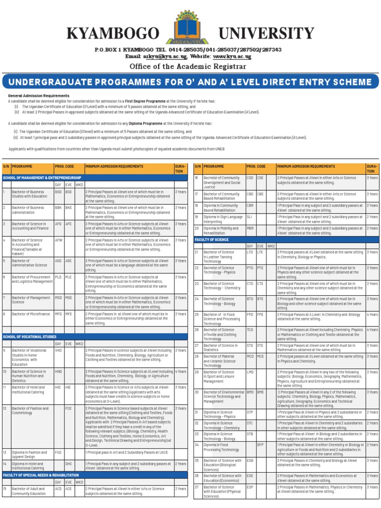 Direct Entry Advert 20222023 | PDF | Bachelor's Degree | University And ...