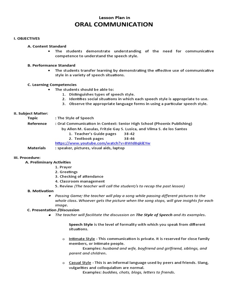 lesson-plan_shs | PDF | Communication | Lesson Plan lesson-plan_shs | PDF | Communication | Lesson Plan