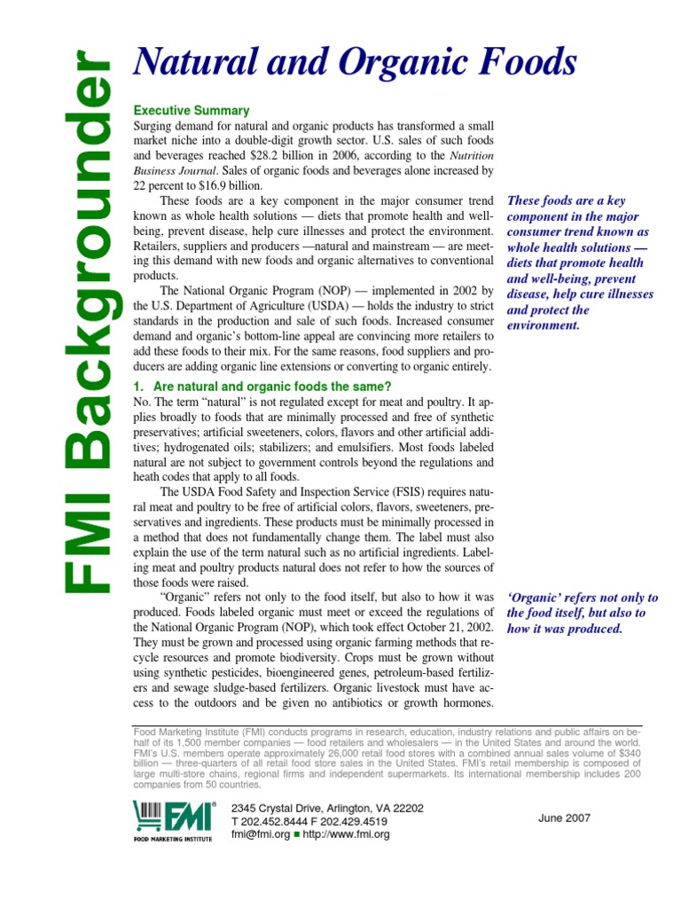 Natural Organic Foods | PDF