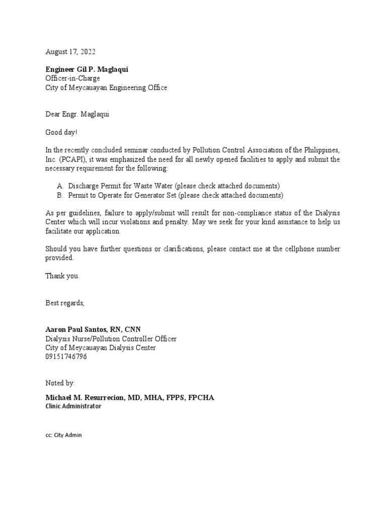 Letter To Engr | PDF | Waste | Waste Management