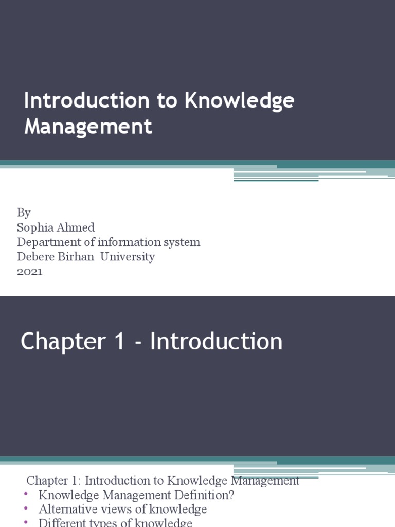 Chapter 1 Knowledge Management | PDF | Tacit Knowledge | Knowledge