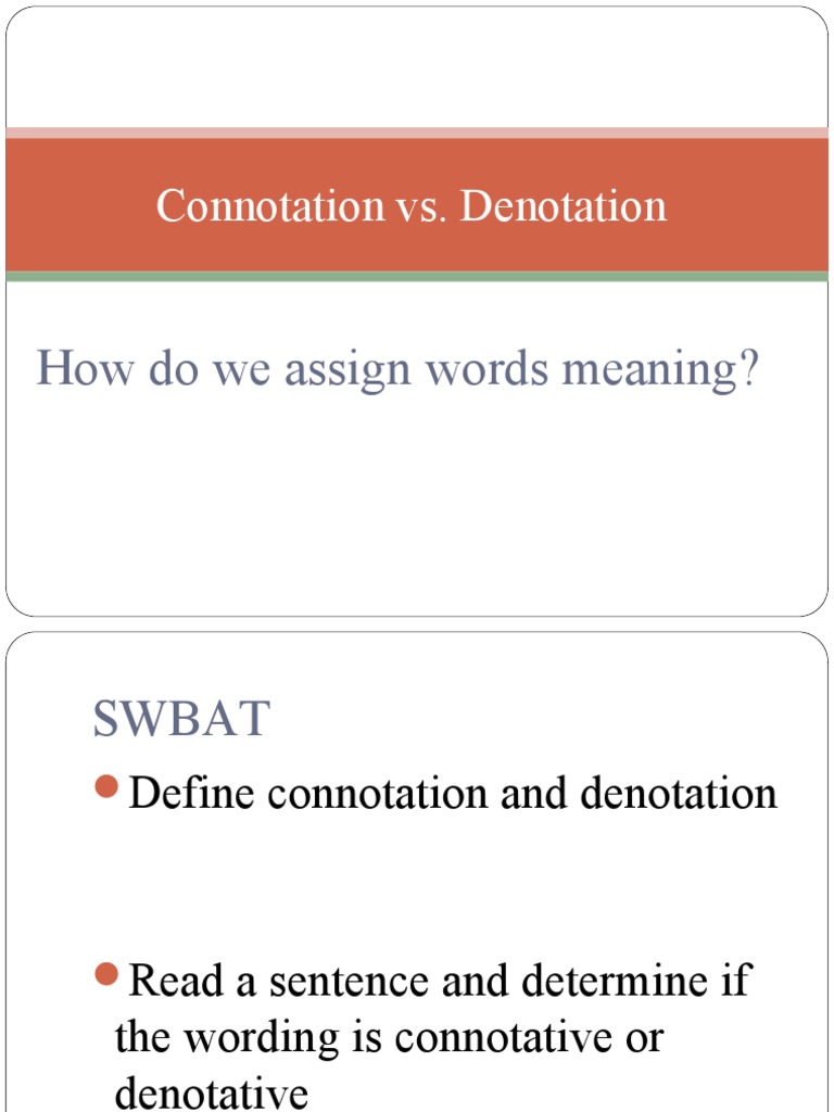 Connotation Versus Denotation | PDF | Snake | Connotation
