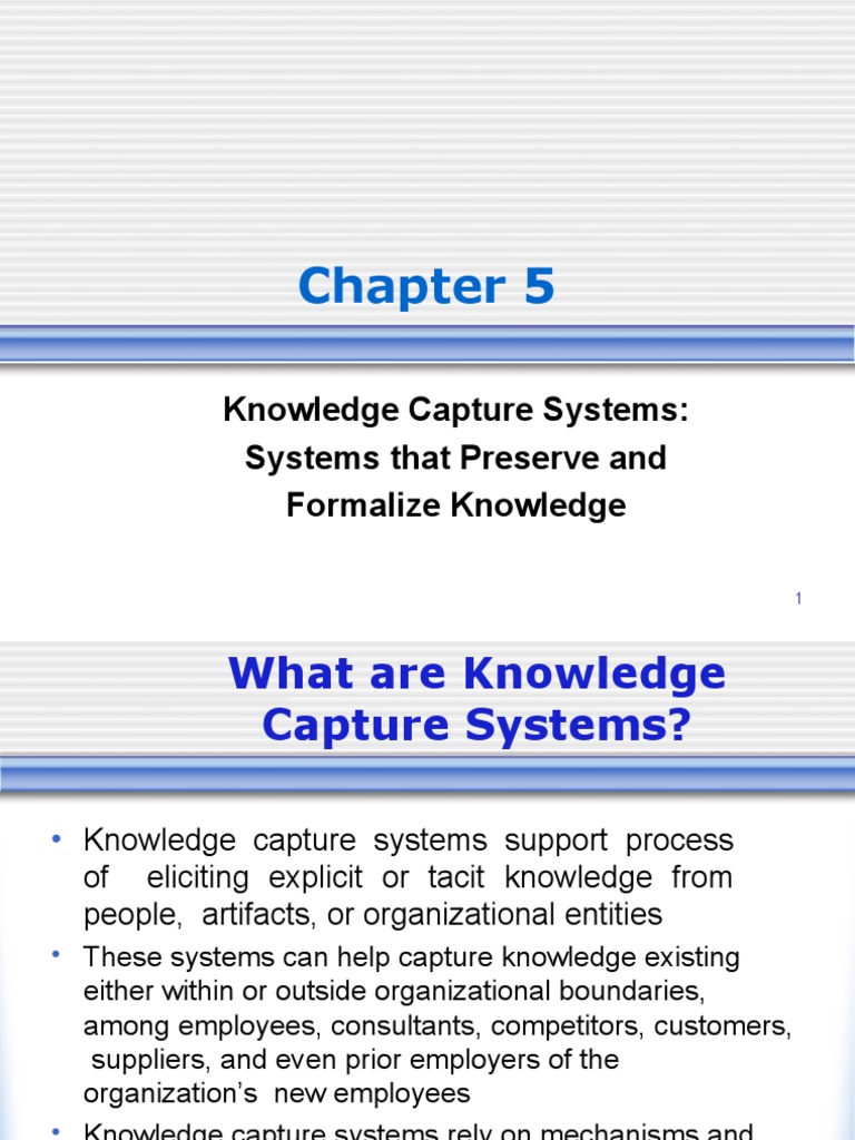 Chapter 5 KM Capturing Systems | PDF | Concept | Storytelling