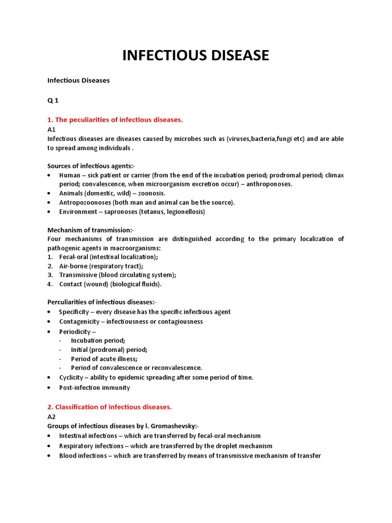 Infectious Disease | PDF | Infection | Foodborne Illness