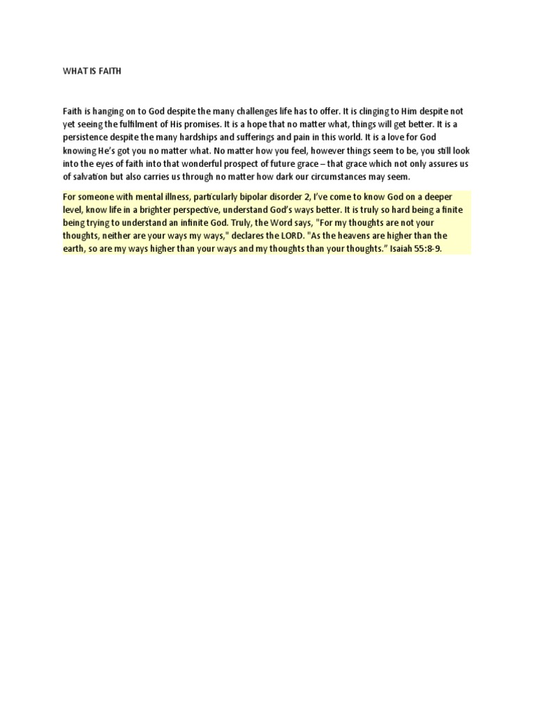 What Is Faith? | PDF | Self-Improvement