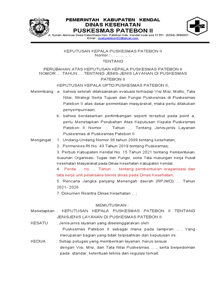 Ep 2 - SK Jenis Jenis Pelayanan Edit | PDF