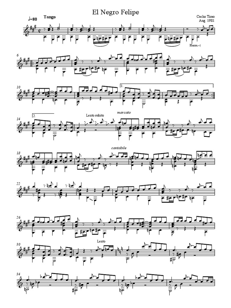 Cacho Tirao - El Negro Felipe | PDF