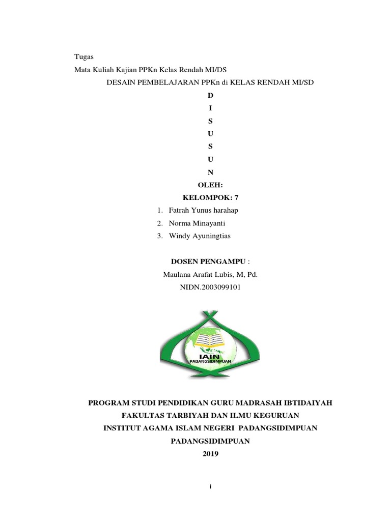Desain Pembelajaran PPKN MI SD | PDF | Karier & Perkembangan | Seni
