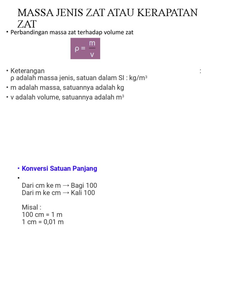 Massa Jenis Zat dan Rumusnya | PDF