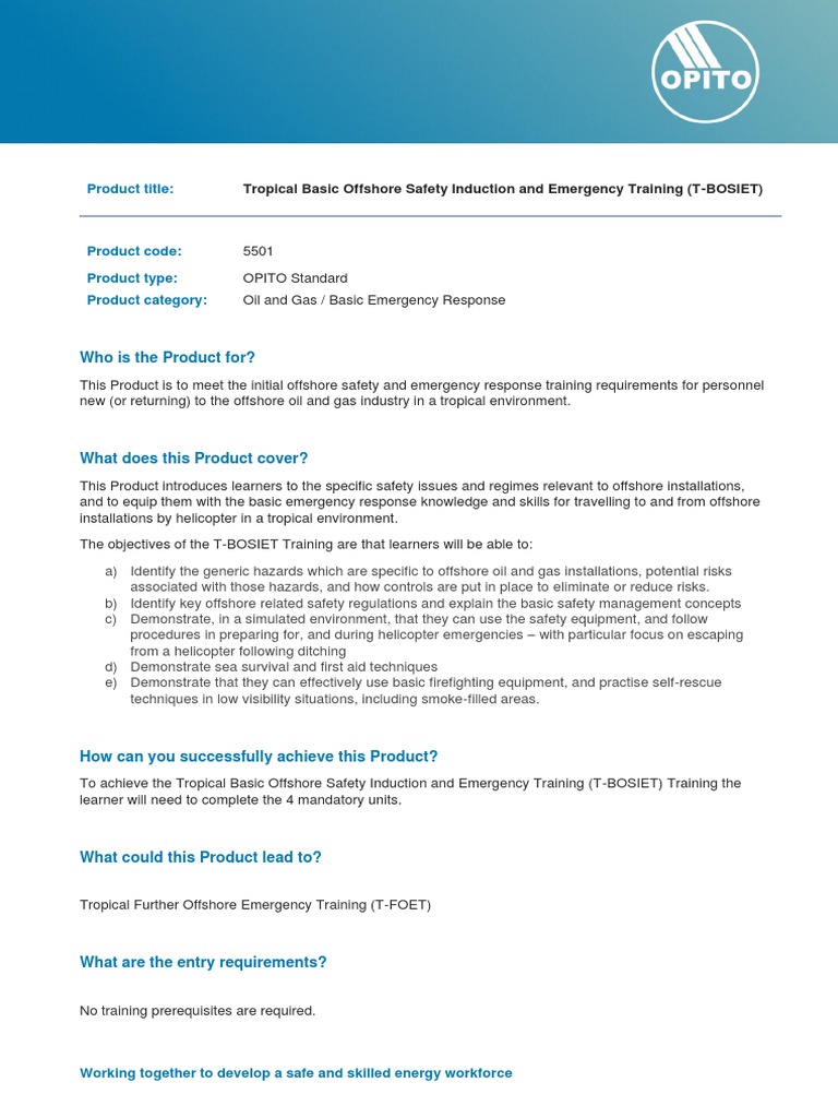 TBOSIET Product Specification | Download Free PDF | Occupational Safety ...