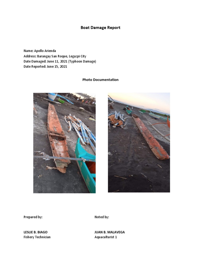 Boat Damage Report | PDF