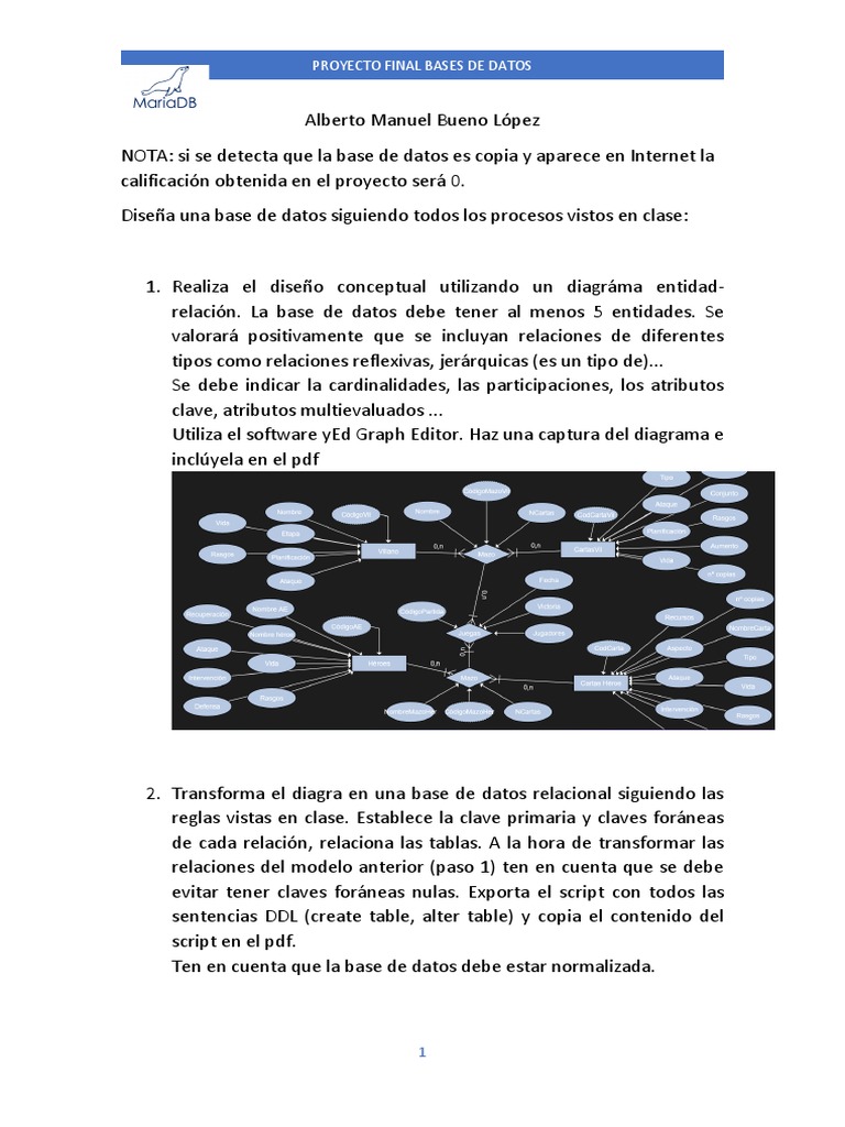 Proyecto de Bases de Datos Con Consultas MariaDB | PDF | Juegos y actividades