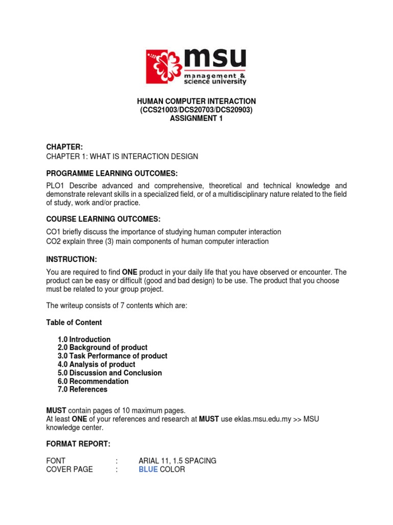 HCI Sept 2021 Assignment 1 | PDF