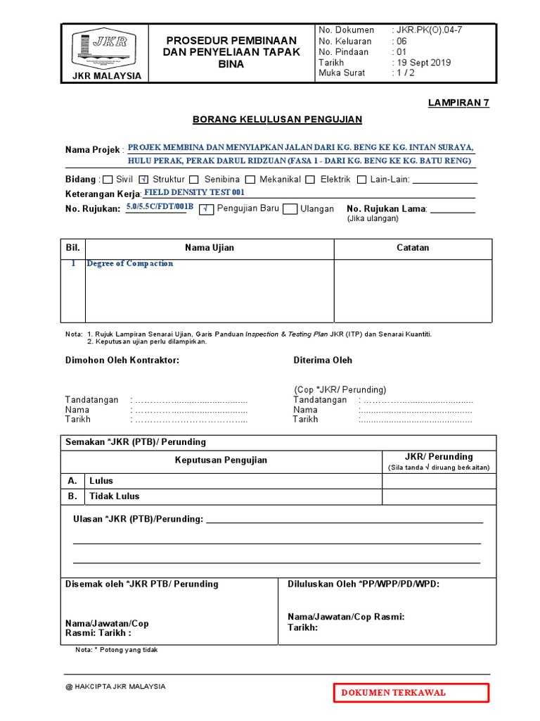 FDT - Lab Testing Result 001B | PDF