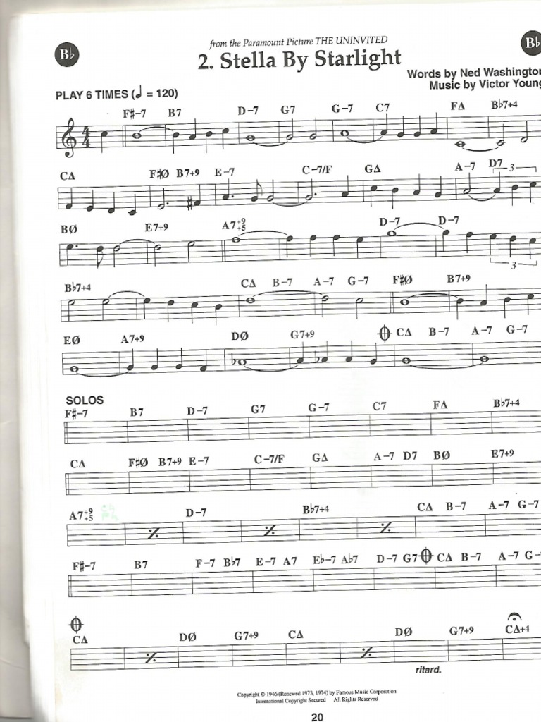 Stella by Starlight - BB Lead Sheet | PDF