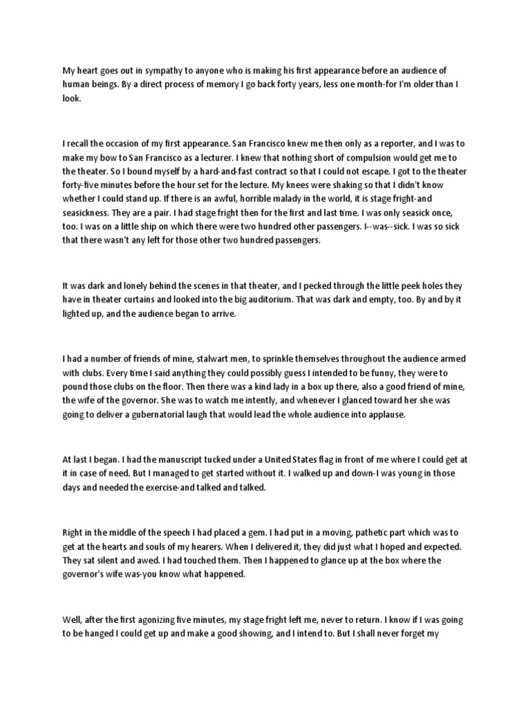 Entertainment Speech - Mark Twain | PDF