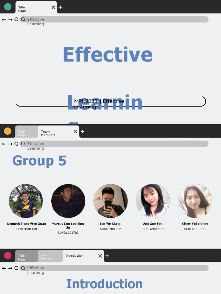 Mpu3223 Effective Learning Powerpoint Presentation Kenneth Marcus Yie Xiang Xue Fen Yoke Khey ...