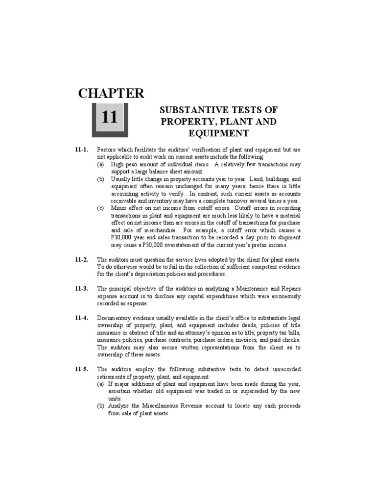 Chapter11 - Answer Applied Auditing | PDF | Depreciation | Expense
