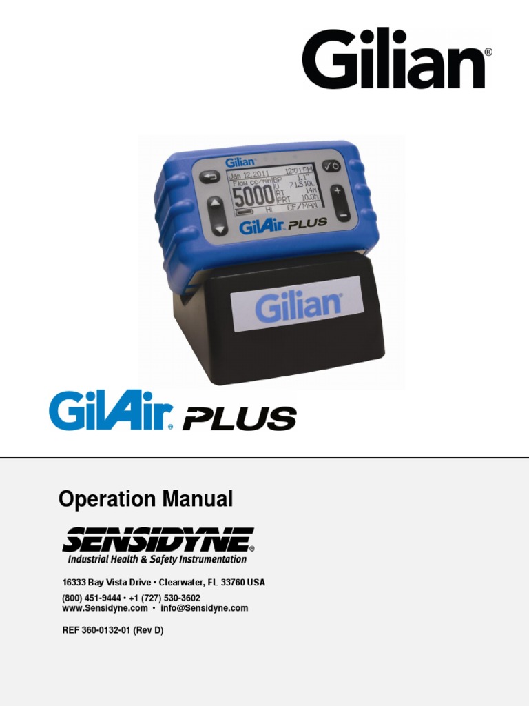 GilAir Plus Operation Manual Rev D, Software Rev 1.0.0 P-N 360-0132 ...