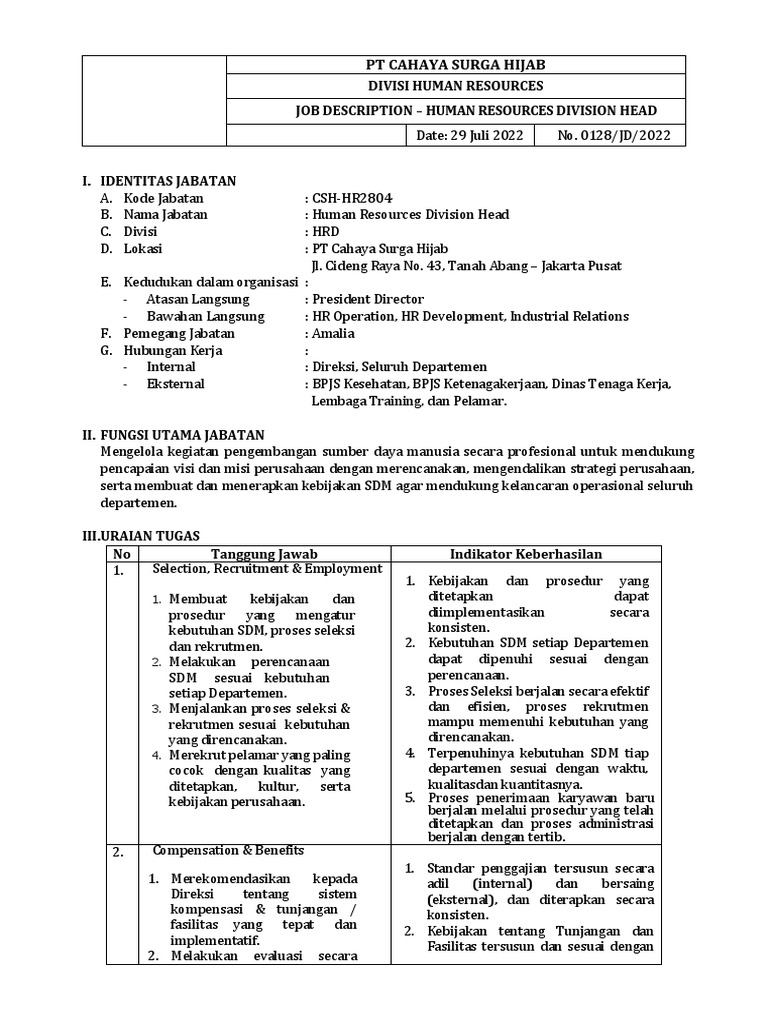 Safira Azka - M.70SDM01.010.2 - Menyusun Uraian Jabatan | PDF | Karier & Perkembangan