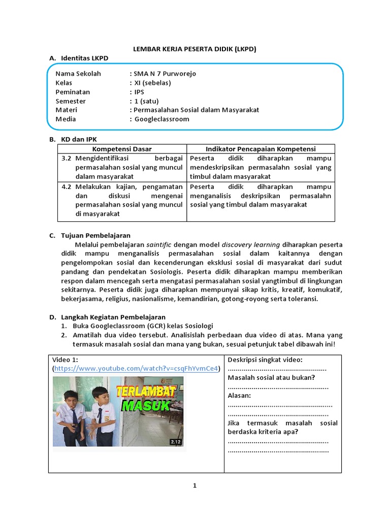 LKPD 1 | PDF