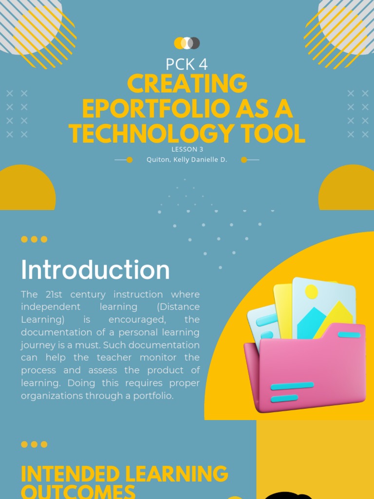 Lesson 3 Creating EPortfolio As A Technology Tool | PDF | Rubric ...