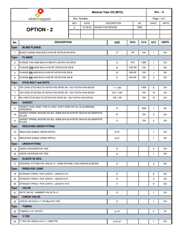 Material Take Off for Piping Components | PDF | Pipe (Fluid Conveyance ...