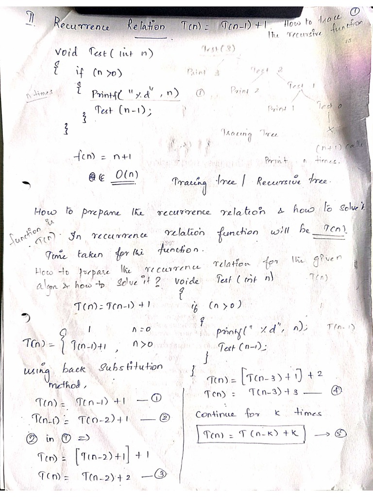 Recurrence Relation Pdf