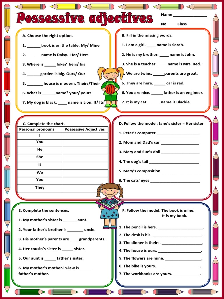 Possessive Adjectives Fun Activities Games - 49071 | PDF | Language ...