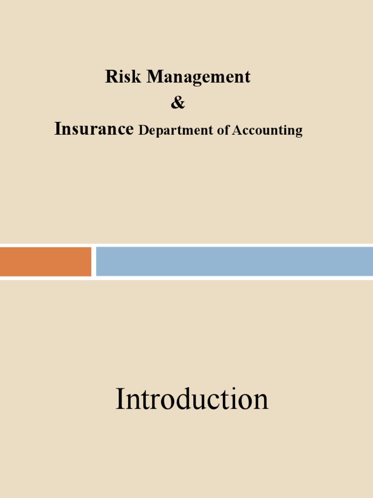 Risk Managemennt Chapter 1 | PDF | Risk | Insurance