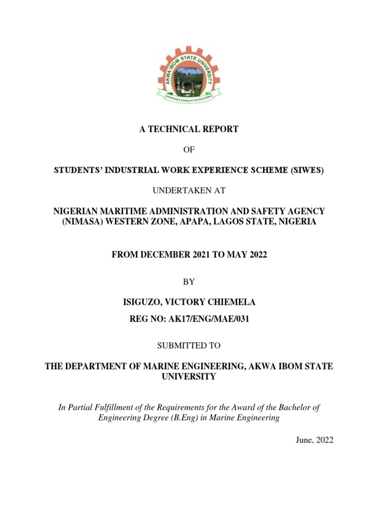 Siwes Report 2022 | PDF