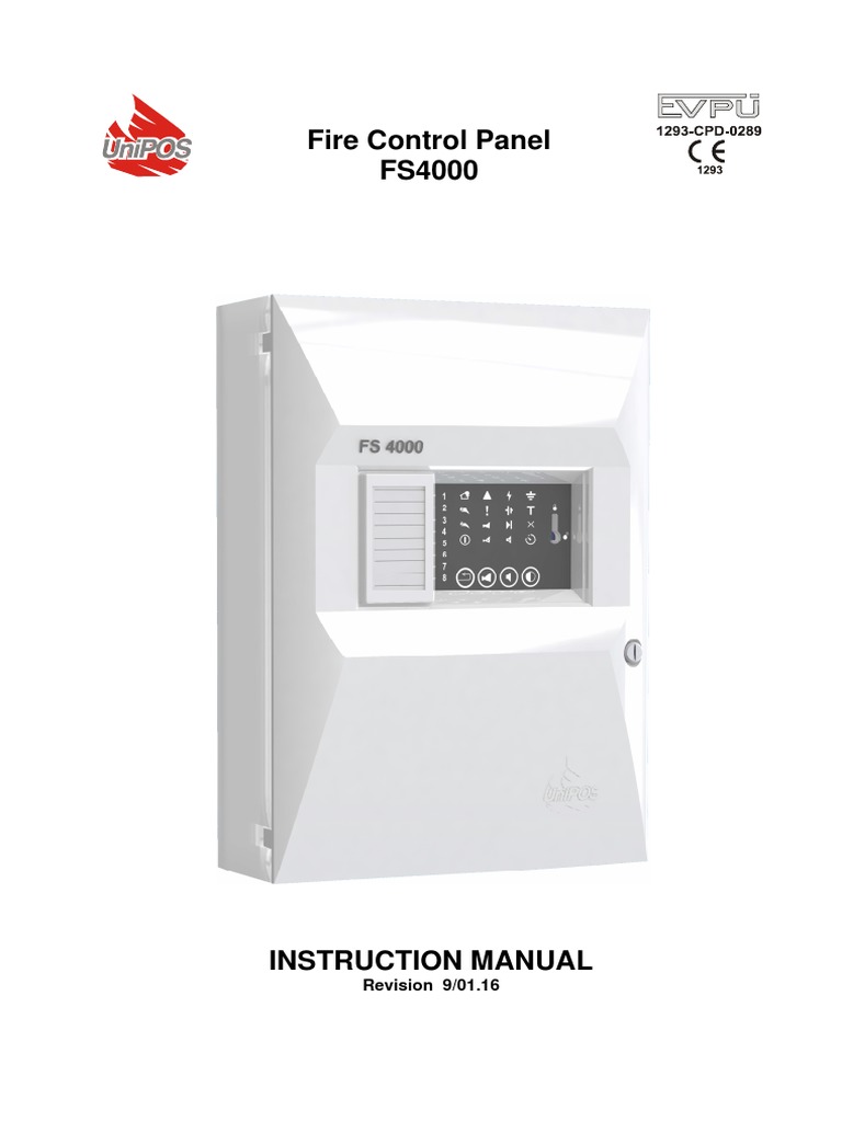 Fire Control Panel Fs4000 Instruction Manual | PDF | Power Supply | Relay