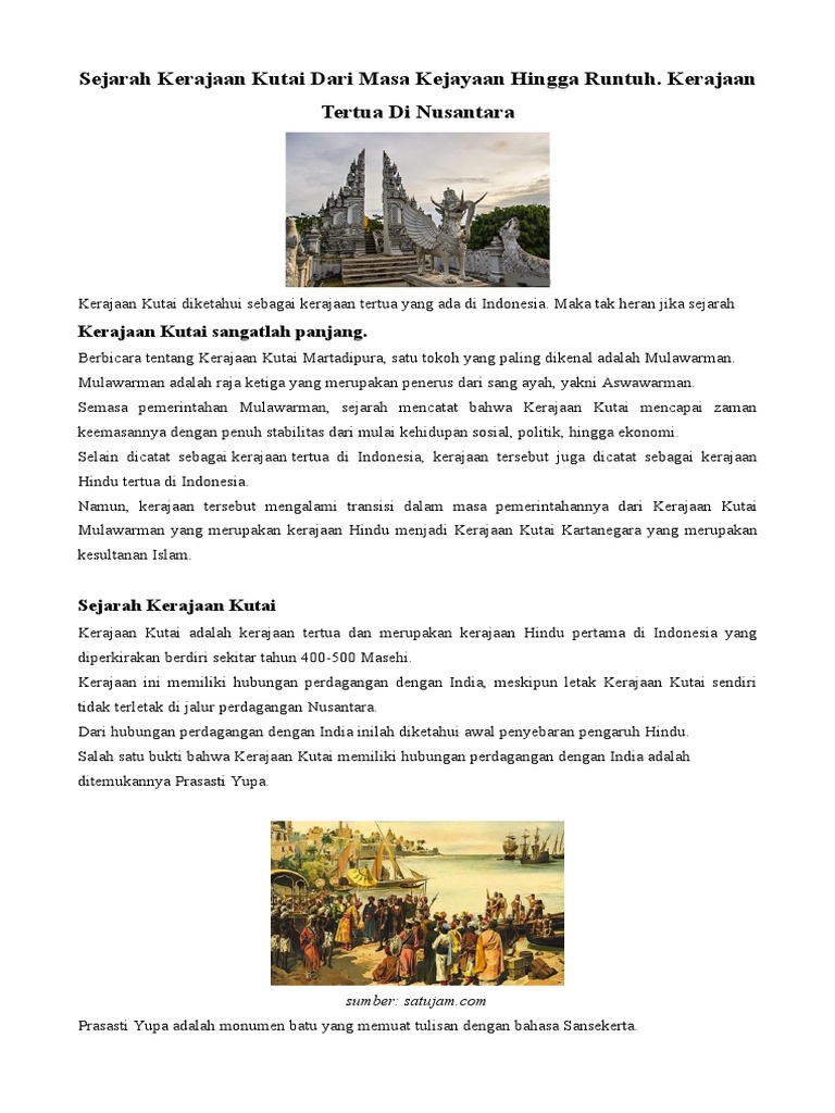 Sejarah Kerajaan Kutai Dari Masa Kejayaan Hingga Runtuh Pdf
