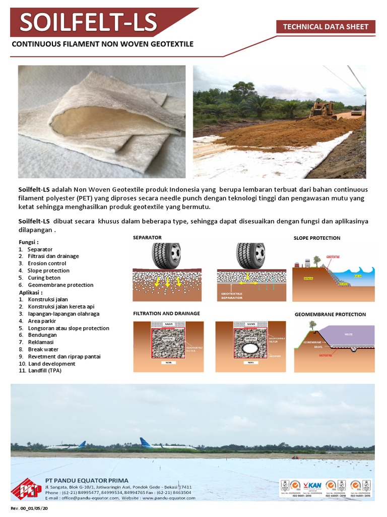 Soilfelt-LS Non Woven Geotextile Specs | PDF | Civil Engineering ...