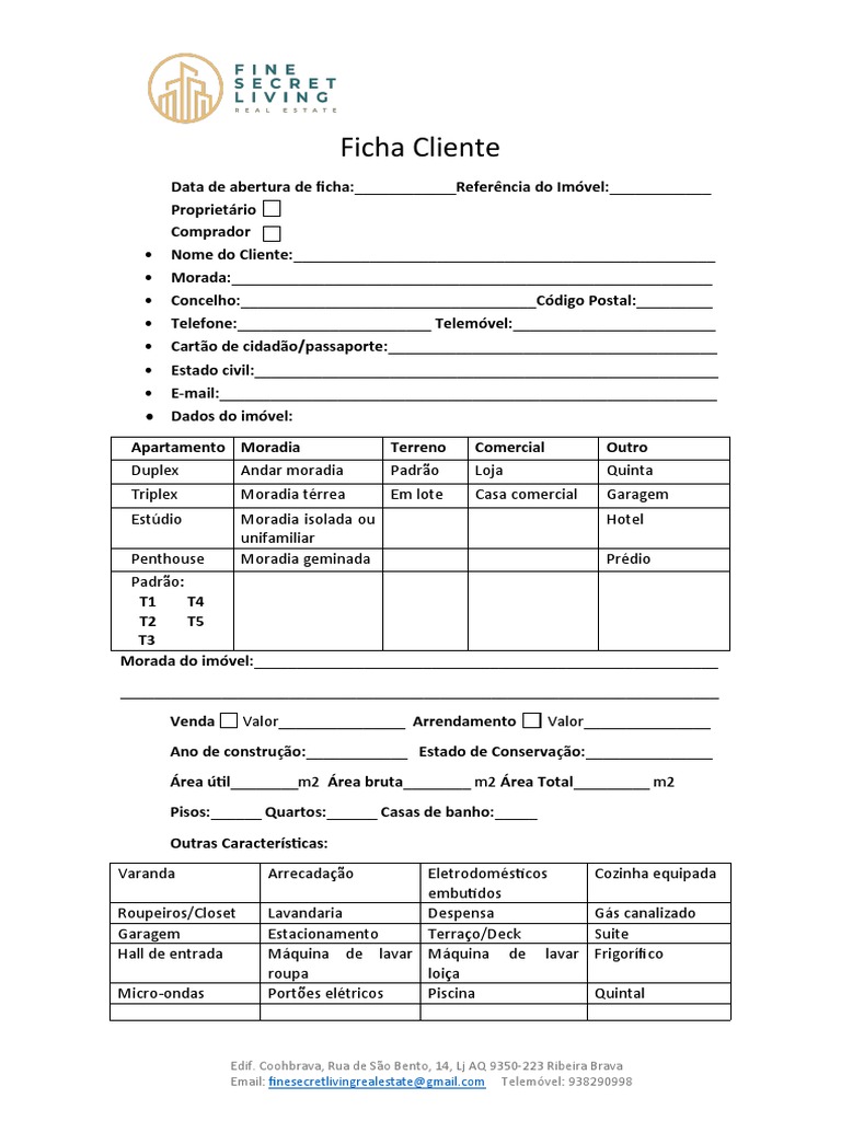 Ficha Cliente | PDF | Casa