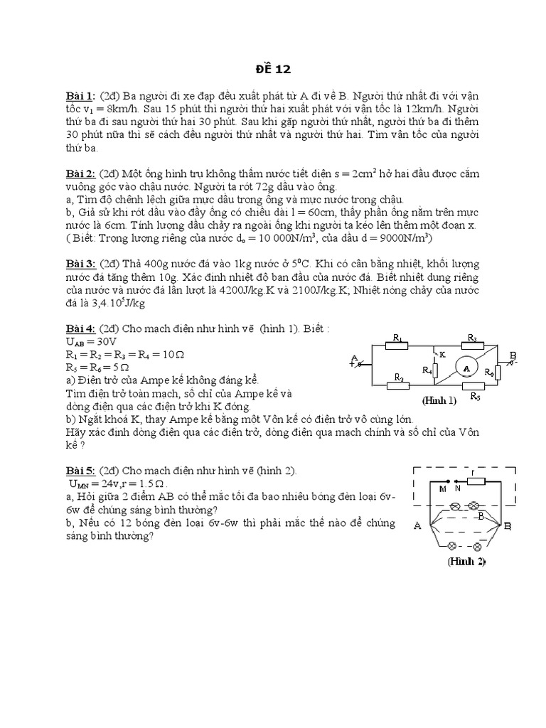 12 Bo de Thi HSG Ly 9 | PDF
