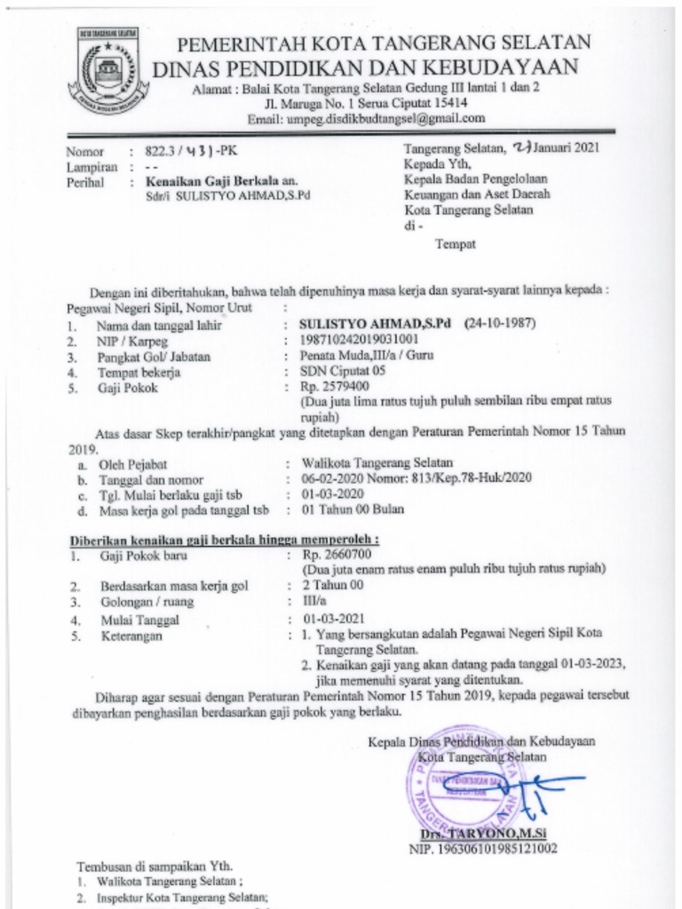 Kenaikan Gaji Berkala | PDF