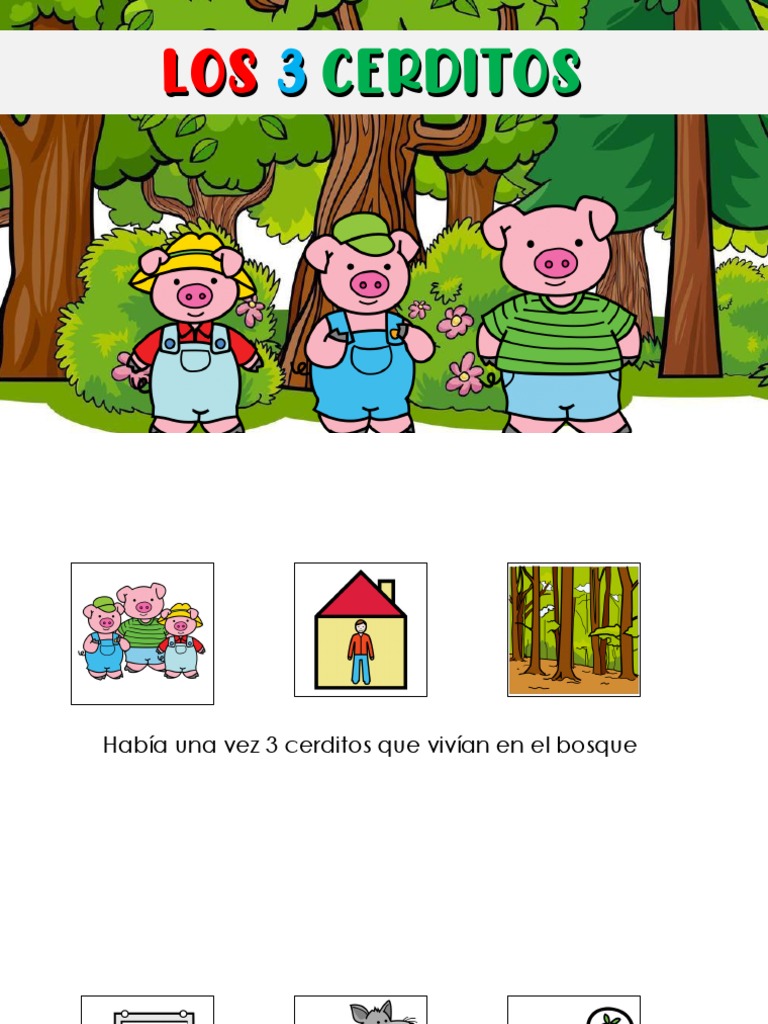 Cuento Los 3 Cerditos Pictogramas | PDF