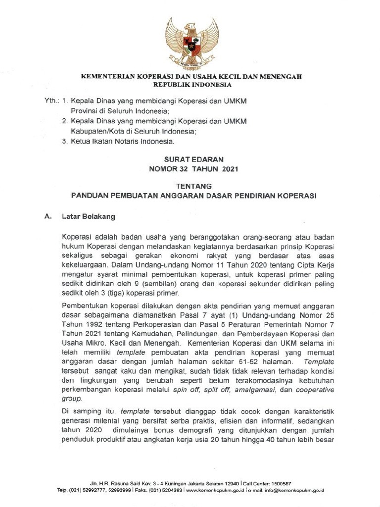 Surat Edaran Nomor 32 Tahun 2021 | PDF