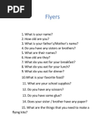 Flyers Speaking Introductory Questions | PDF